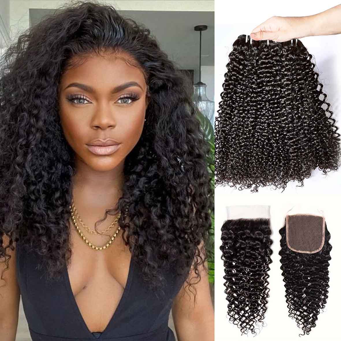 Curly Wave 3 Bundles With HD 5x5 6x6 Closure Burmese Virgin Hair – goddeshair.com
